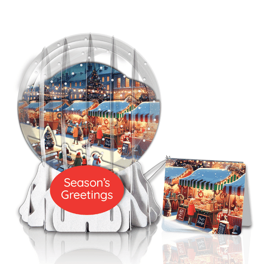 Holiday Market 3" Globe Greeting Card