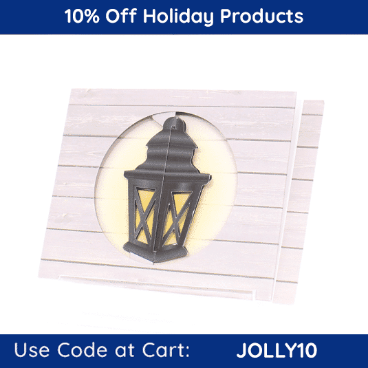 Rustic Glow Lantern Spinner Holiday Card